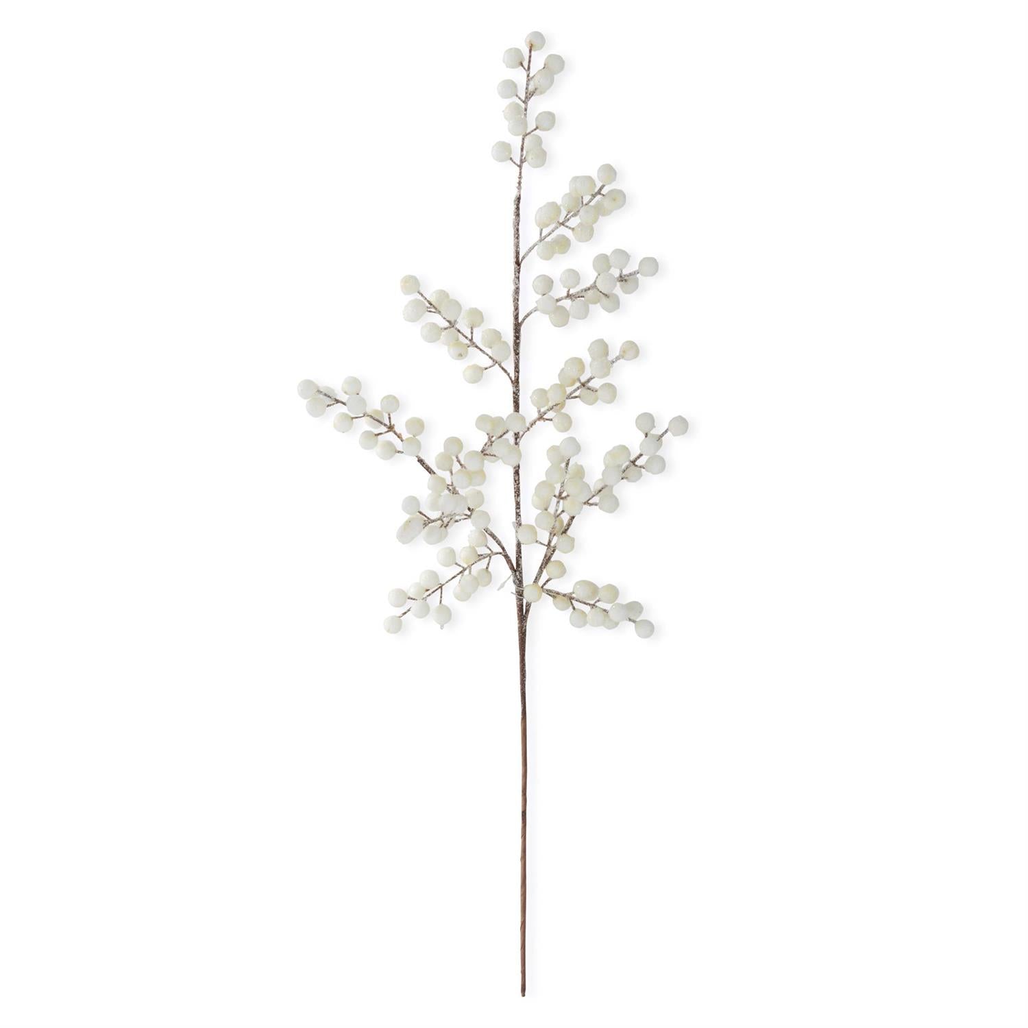 Glittered White Berry Stem – Elizabeth Lamont