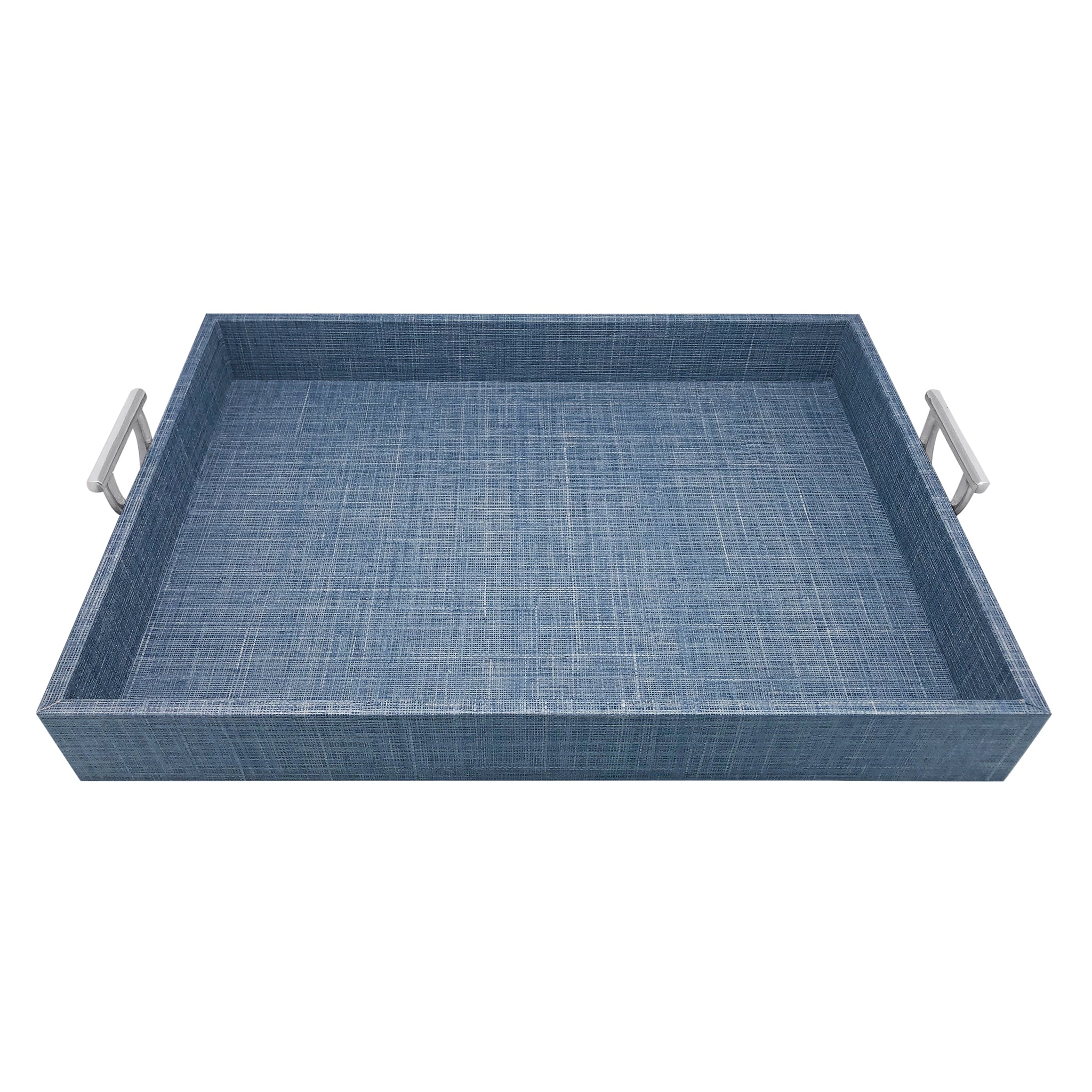 Faux Grass Cloth Tray with Metal Handles – Elizabeth Lamont